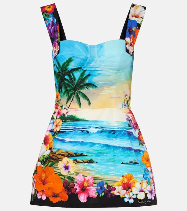 Dolce & Gabbana Printed Cotton Minidress - Multicoloured