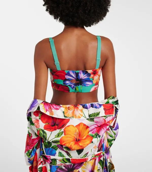 Dolce & Gabbana Floral Silk-blend Crop Top