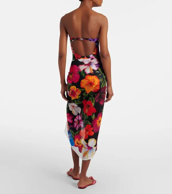Dolce & Gabbana Floral Cotton Beach Cover-up