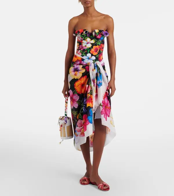 Dolce & Gabbana Floral Cotton Beach Cover-up