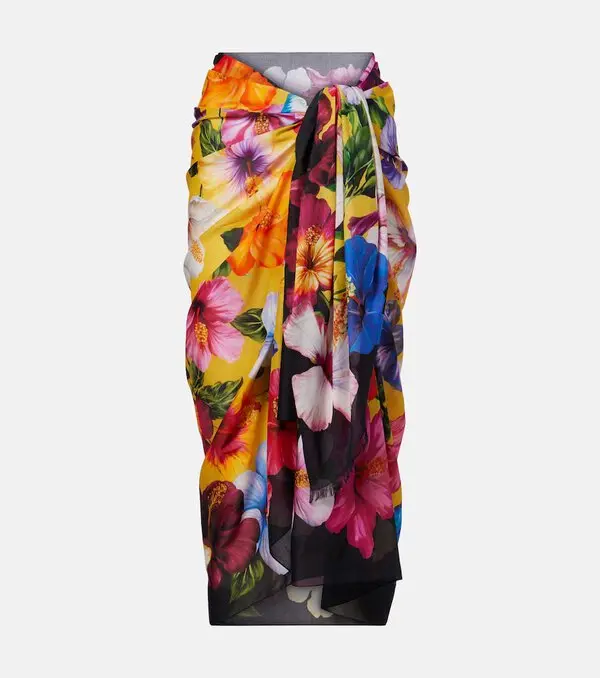Dolce & Gabbana Floral Cotton Beach Cover-up - Multicoloured
