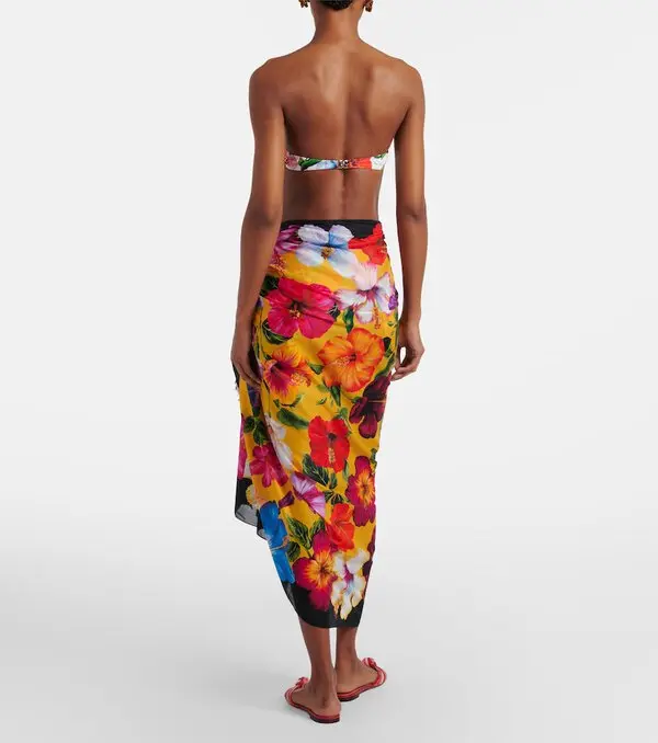 Dolce & Gabbana Floral Cotton Beach Cover-up - Multicoloured