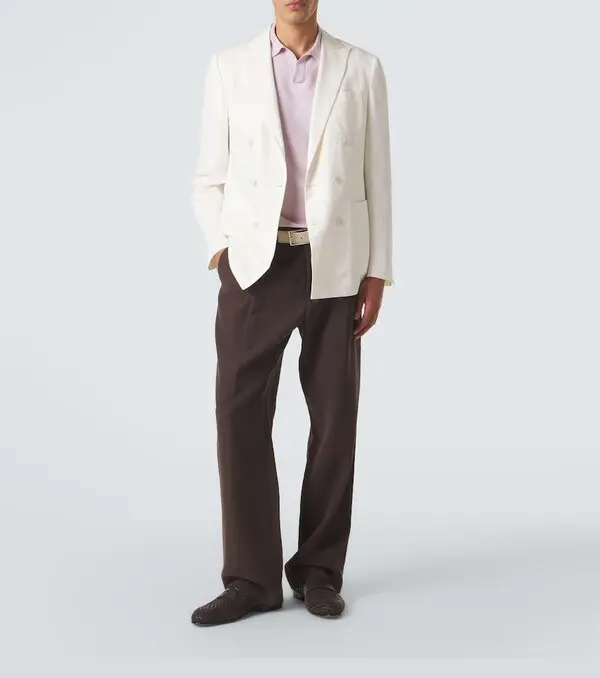 Canali Cotton And Silk Polo Shirt - Pink