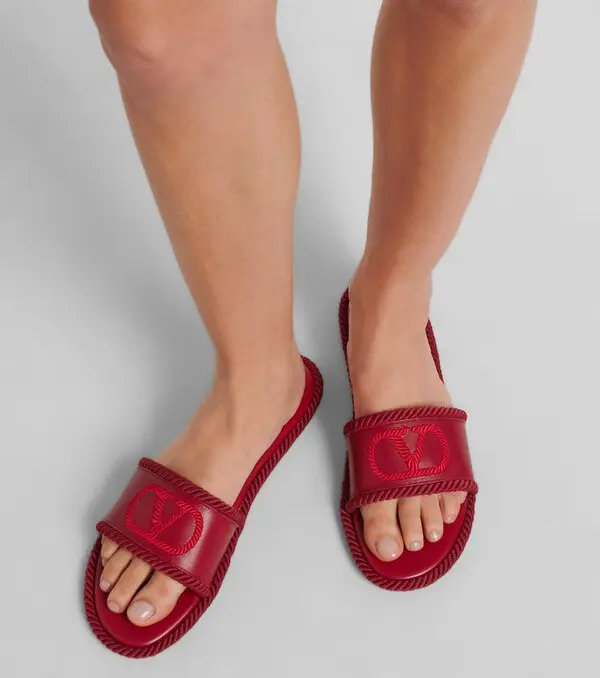 Valentino Garavani Vlogo Leather Espadrille Sandals