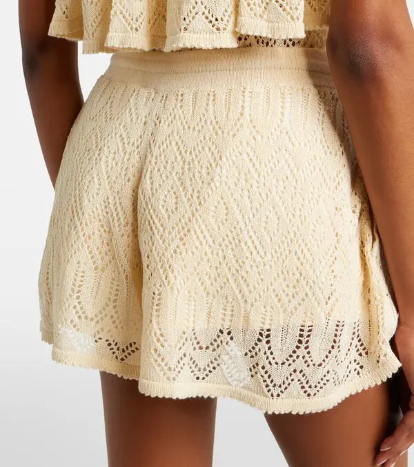 Zimmermann Mahon Crochet Lace Shorts - Beige