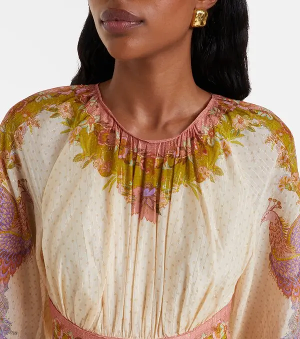 Zimmermann Indra Cotton And Silk-blend Mini Dress - Multicoloured