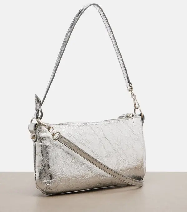 Balenciaga Le City Metallic Leather Shoulder Bag