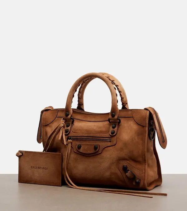 Balenciaga Le City Small Suede Top-handle Bag - Beige