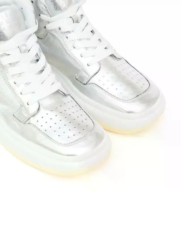 MAISON MARGIELA Tone Metallic High-top Sneakers