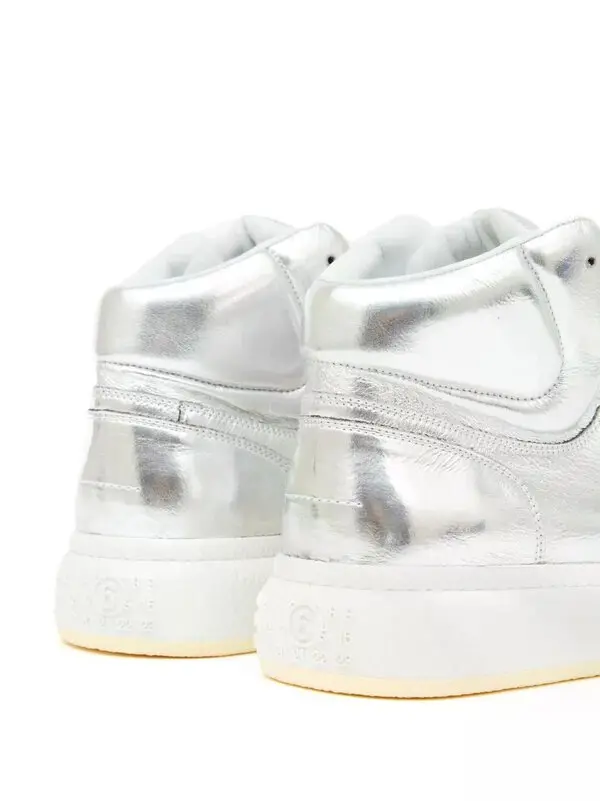 MAISON MARGIELA Tone Metallic High-top Sneakers