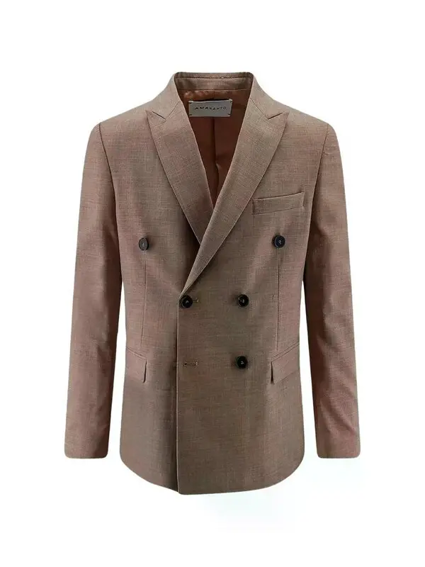 AMARANTO Double-breasted Blazer - Neutrals