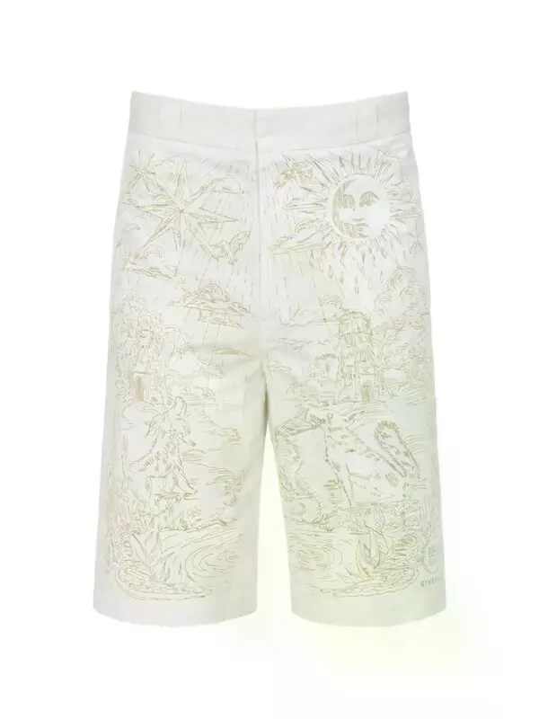 Givenchy Embroidered Cotton Shorts - White