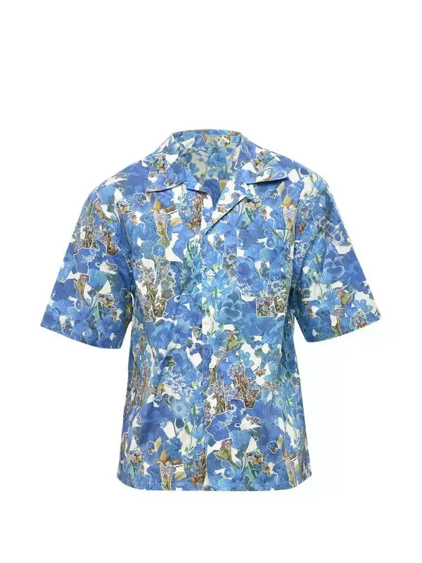 Marni Floral-print Bowling Shirt - Blue