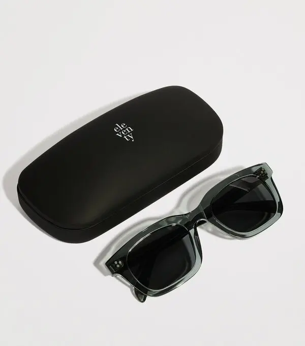 Eleventy Acetate Rectangle Frame Sunglasses