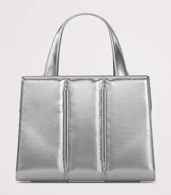 Max Mara Metallic Leather Whitney Bag - Silver