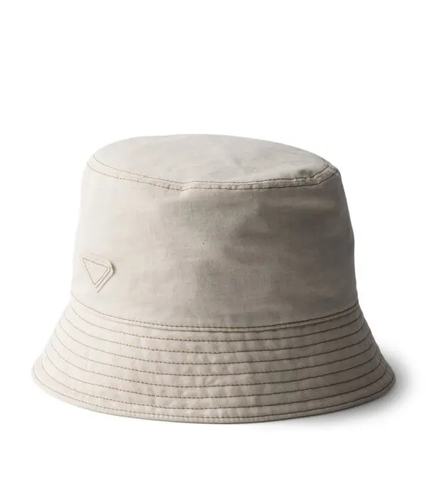 Prada Twill Bucket Hat - Neutral