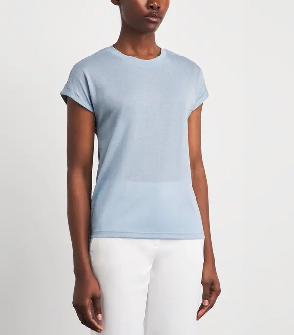 Eleventy Metallic Crewneck T-shirt - Blue