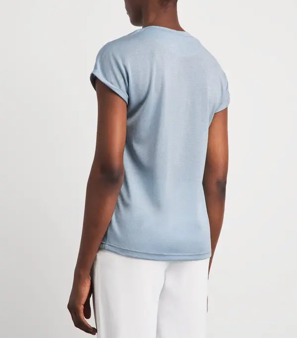 Eleventy Metallic Crewneck T-shirt - Blue