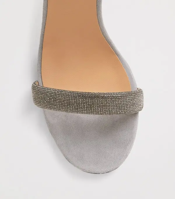 Eleventy Suede Crystal-embellished Stiletto Sandals