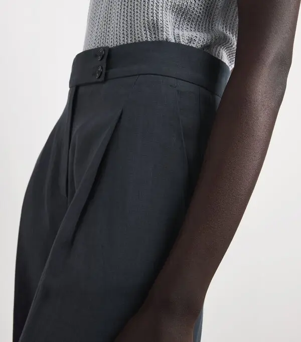 Eleventy Linen Tailored Trousers - Blue