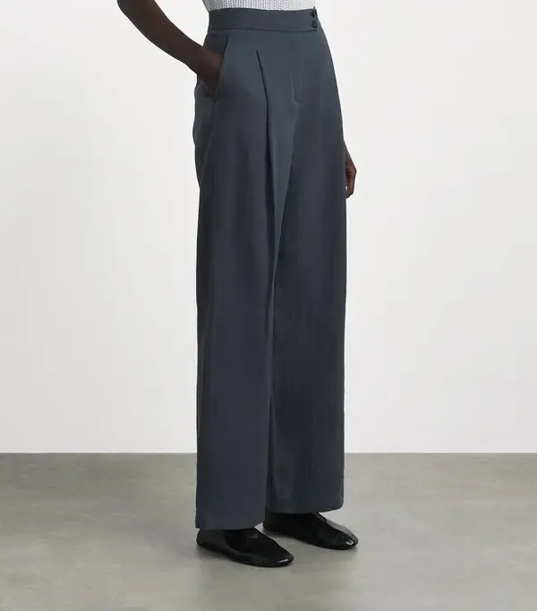 Eleventy Linen Tailored Trousers - Blue