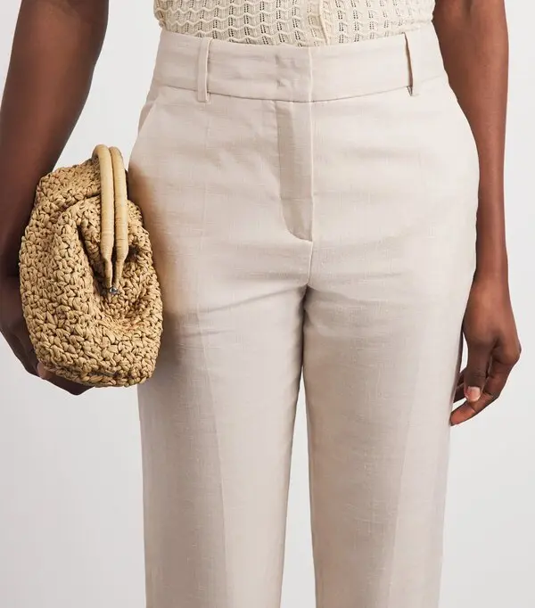 Eleventy Wool-silk-linen Tailored Trousers