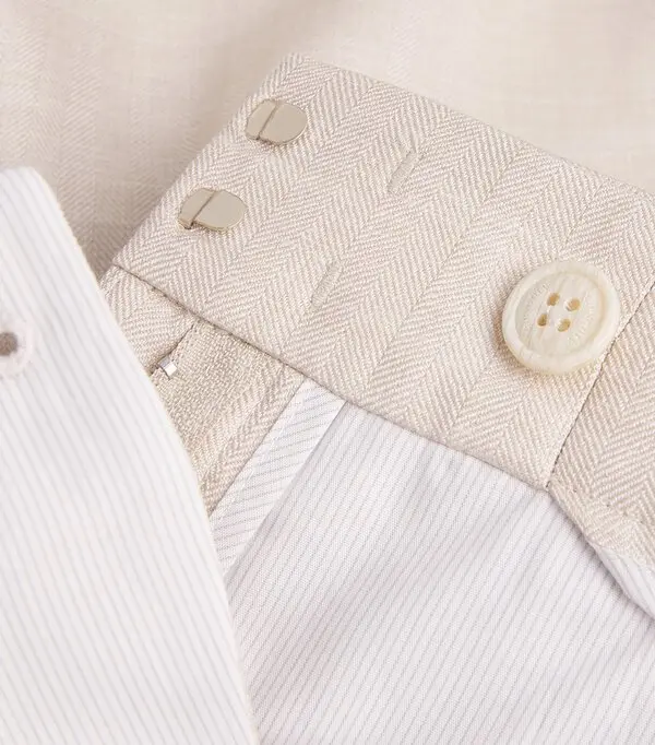 Eleventy Wool-silk-linen Tailored Trousers