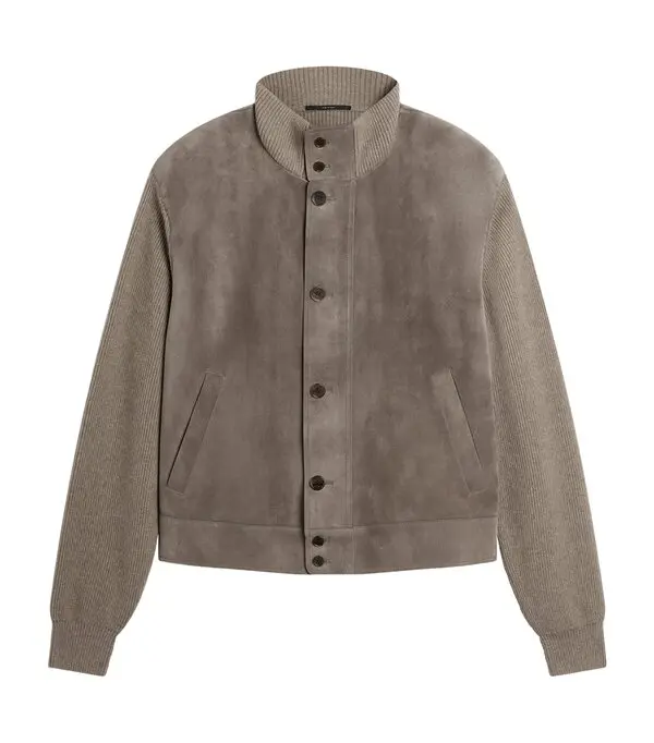 Dunhill Cashmere And Leather Bomber Jacket