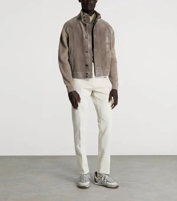 Dunhill Cashmere And Leather Bomber Jacket