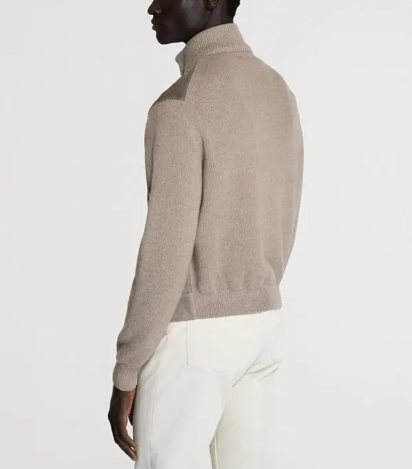 Dunhill Cashmere And Leather Bomber Jacket