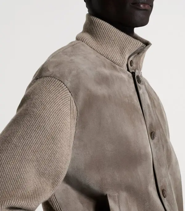 Dunhill Cashmere And Leather Bomber Jacket