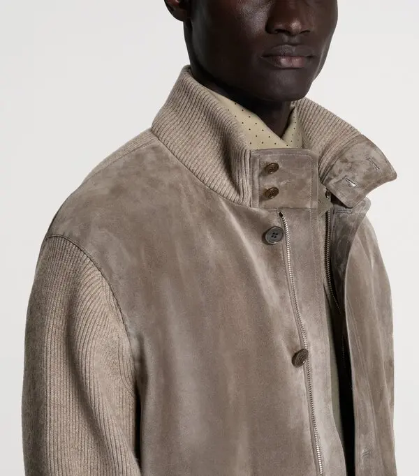 Dunhill Cashmere And Leather Bomber Jacket