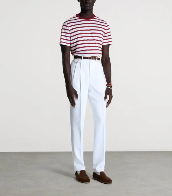 Dunhill Linen-cotton Stripe T-shirt