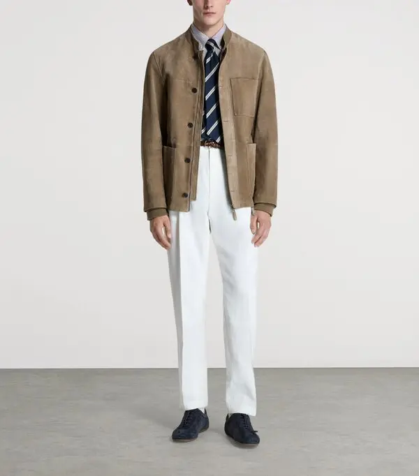 Dunhill Leather Three-pocket Jacket