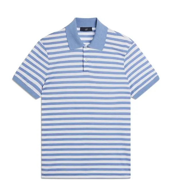 Dunhill Mulberry Silk-cotton Polo Shirt - Blue