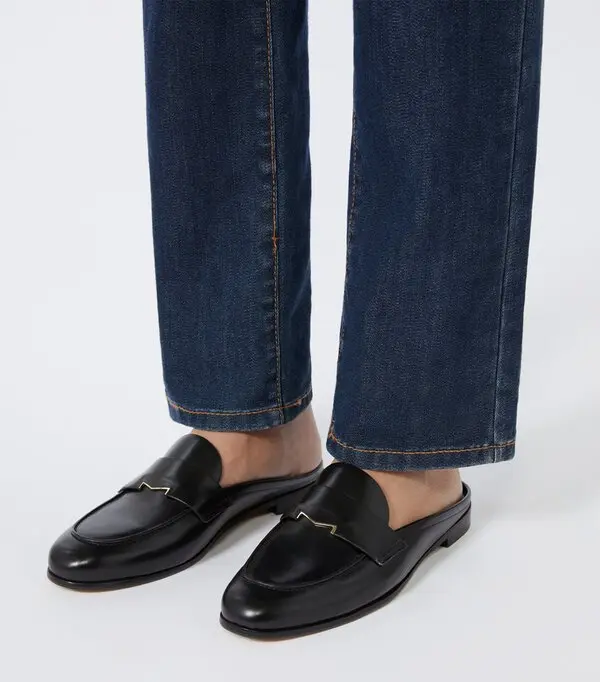 Max Mara Leather Logo-hardware Mules
