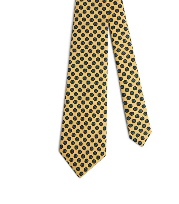 Dunhill Mulberry Silk Geometric Neck Tie - Beige