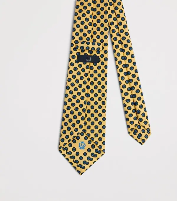 Dunhill Mulberry Silk Geometric Neck Tie - Beige