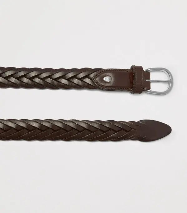 Dunhill Braided Leather Belt - Brown