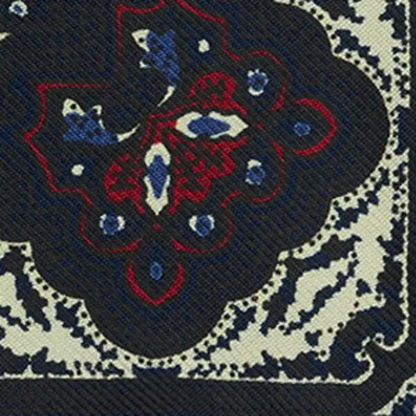 Dunhill Mulberry Silk Floral Medallion Pocket Square - Red