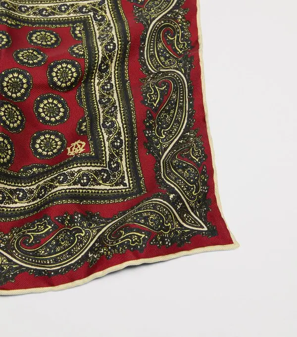 Dunhill Mulberry Silk Printed Pocket Square - Red