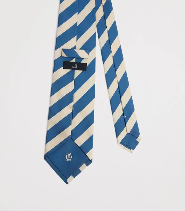 Dunhill Mulberry Silk Stripe Neck Tie - Blue