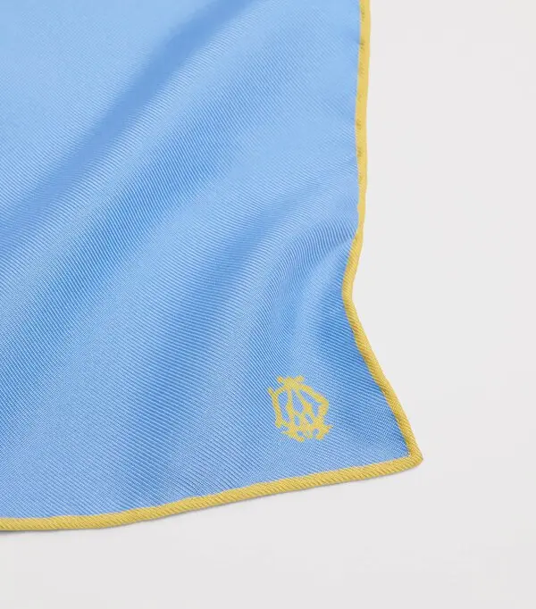 Dunhill Mulberry Silk Pocket Square - Blue