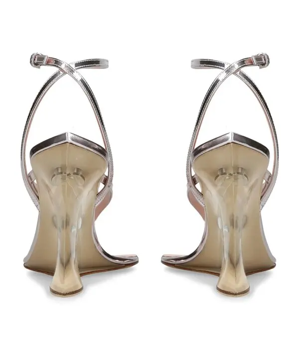 Alaïa Metallic Leather Wedge Sandals 90