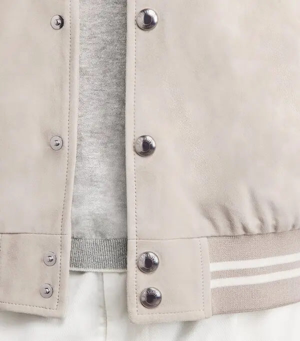 Eleventy Suede Giubbino Bomber Jacket