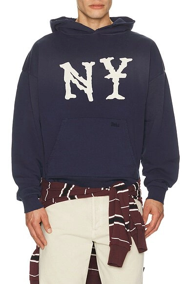 DUKE + DEXTER Ny Embroidered Hoodie - Navy