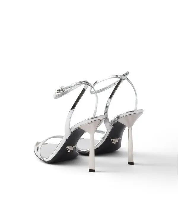 Prada Metallic Leather High-heeled Sandals