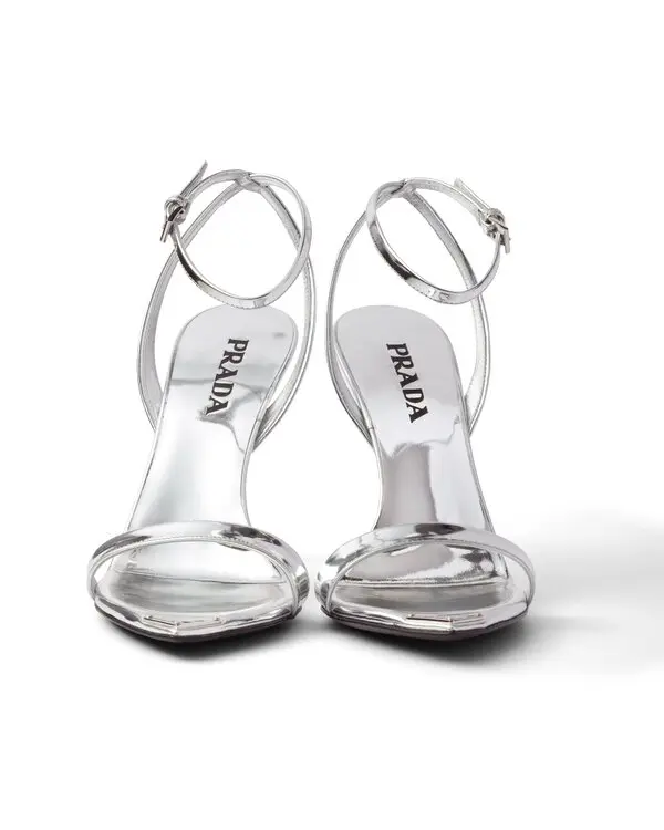 Prada Metallic Leather High-heeled Sandals