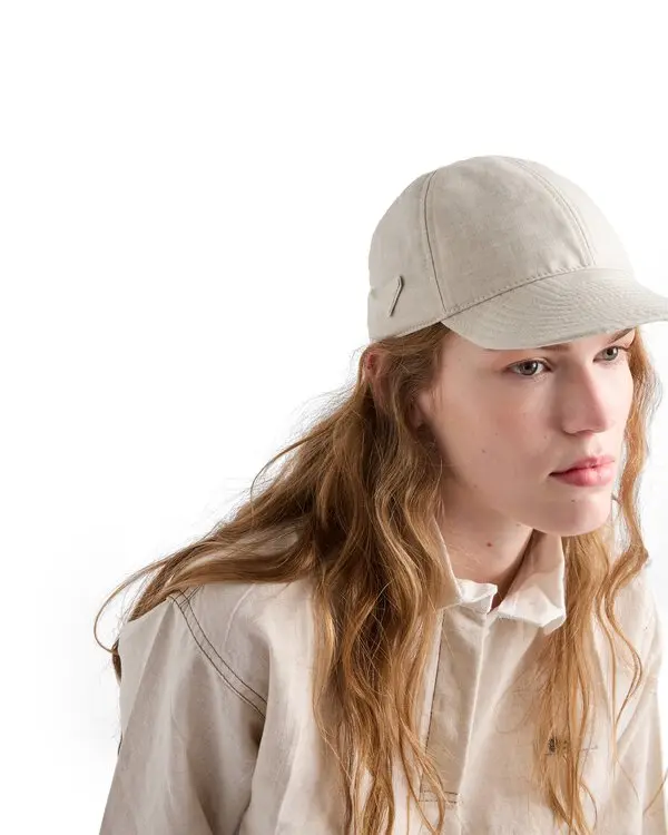 Prada Denim Baseball Cap With Triangle Logo