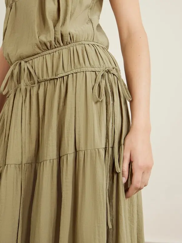 Co Pleated Tiered Maxi Dress